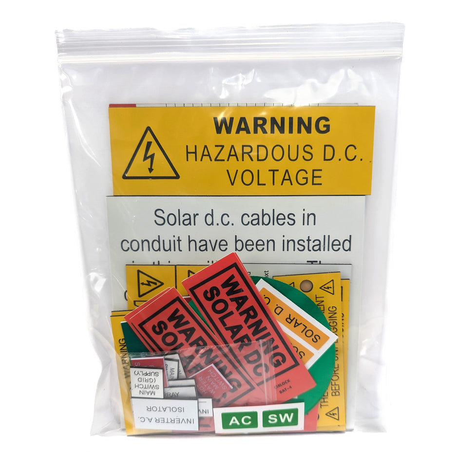 Battery Warning Label Set, Off-Grid & Hybrid – AI Energy Shop